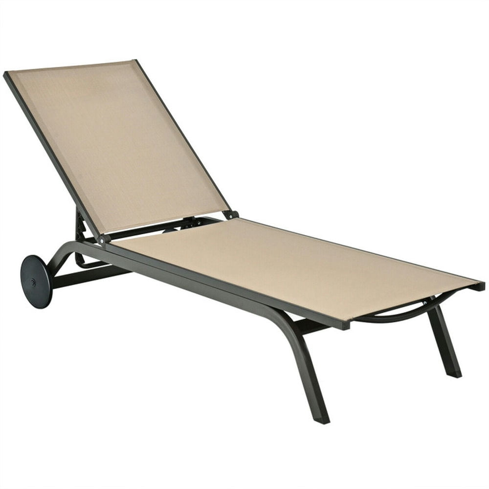 Spaco Outdoor Chaise Lounge, Outdoor Lounge Chair,Aluminum Fabric ...