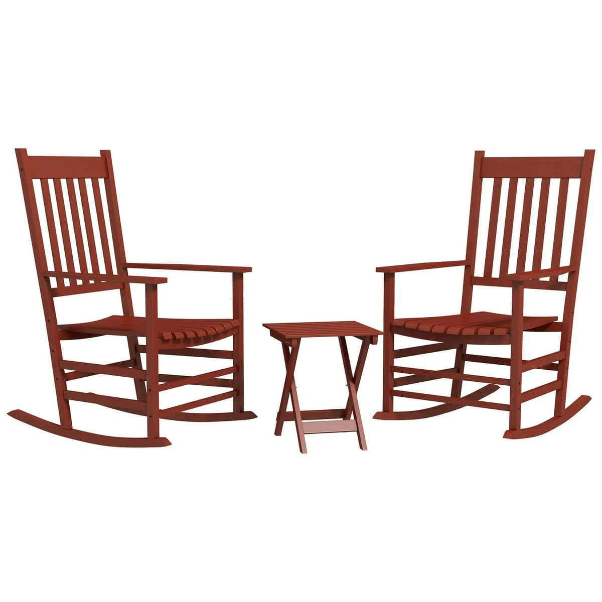 Spaco Outdoor Rocking Chair Set of 2 with Side Table, Rocking Chair ...