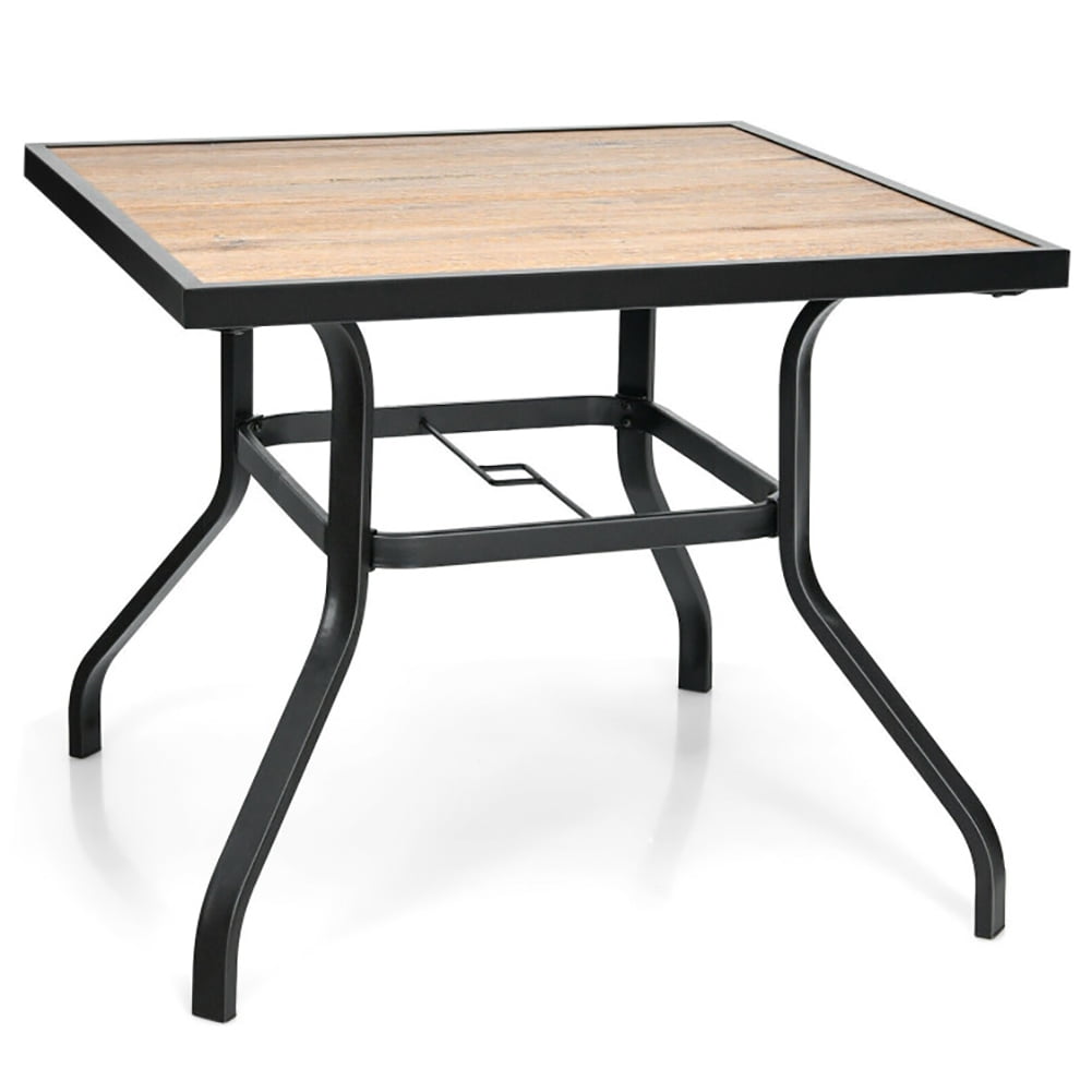 Spaco Outdoor Side Table, Patio Metal Square Dining Table for Garden ...