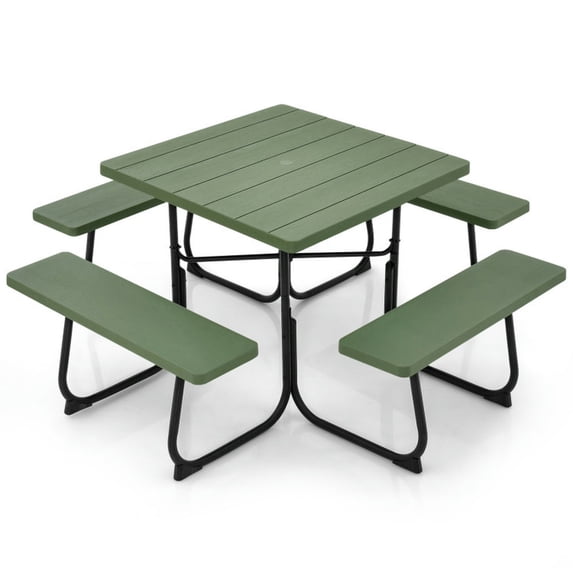 Spaco Outdoor Square Picnic Table with Stable Structure, Picnic Table ...
