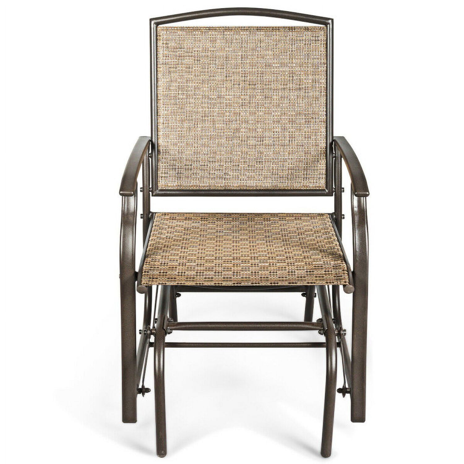 Spaco Outdoor Steel Frame Garden Swing Single Glider Chair, Lounge ...