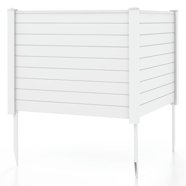 Costway Outdoor 48"L x 48"H PVC Privacy Fence Panels with Metal Ground ...