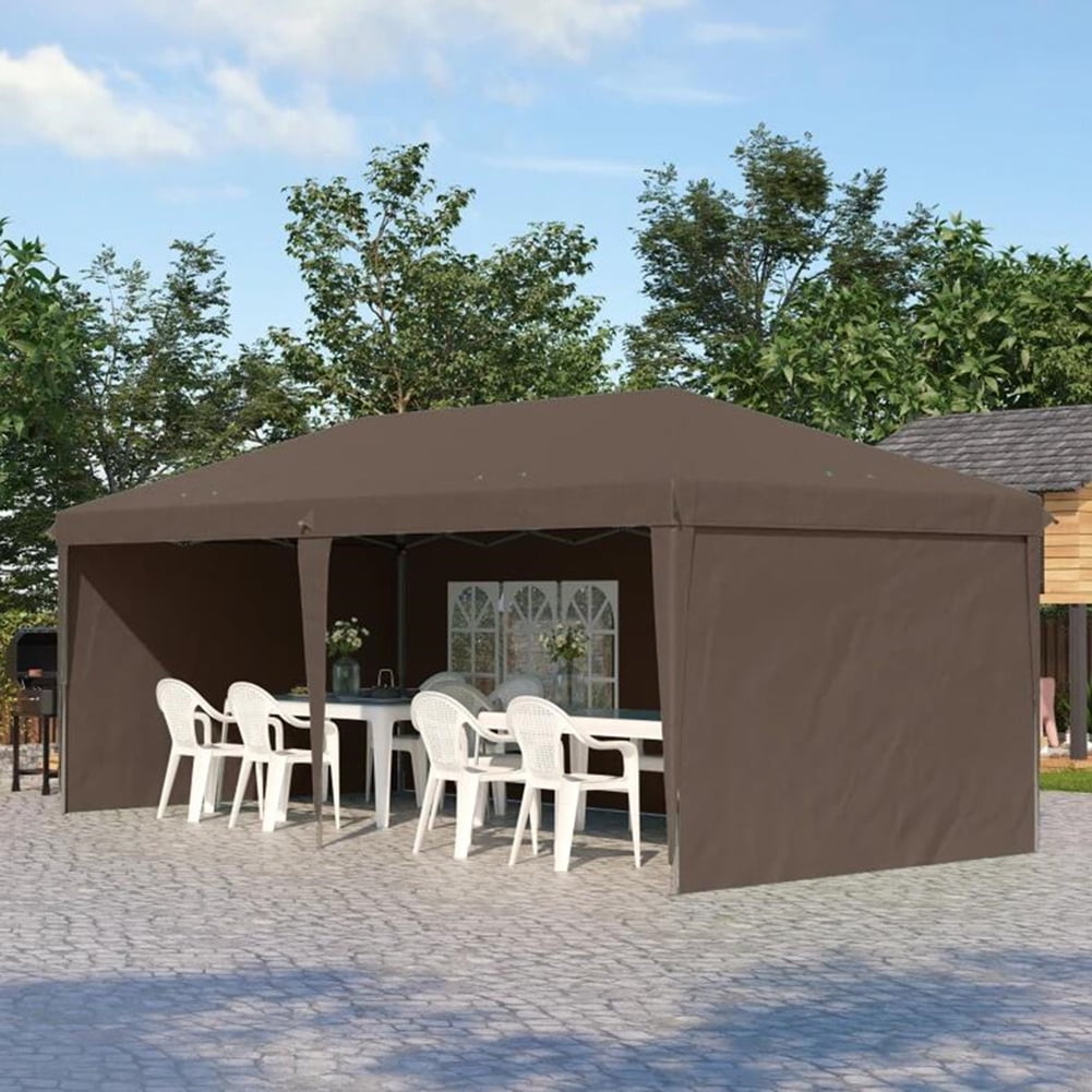 Spaco Pop Up Canopy party Tent with 4 Sidewalls 10' x 20' , Coffee ...