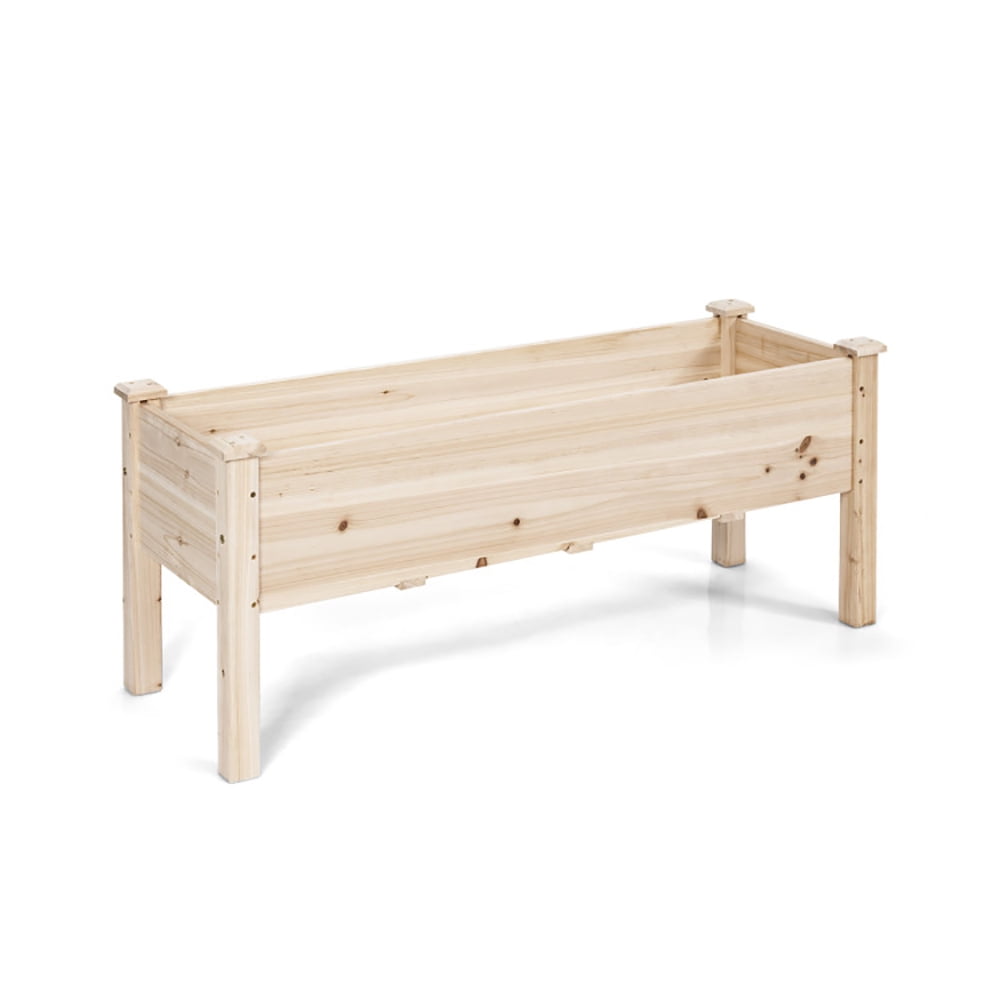 Spaco Raised Garden Bed Elevated Planter Box Wood for Vegetable Flower ...