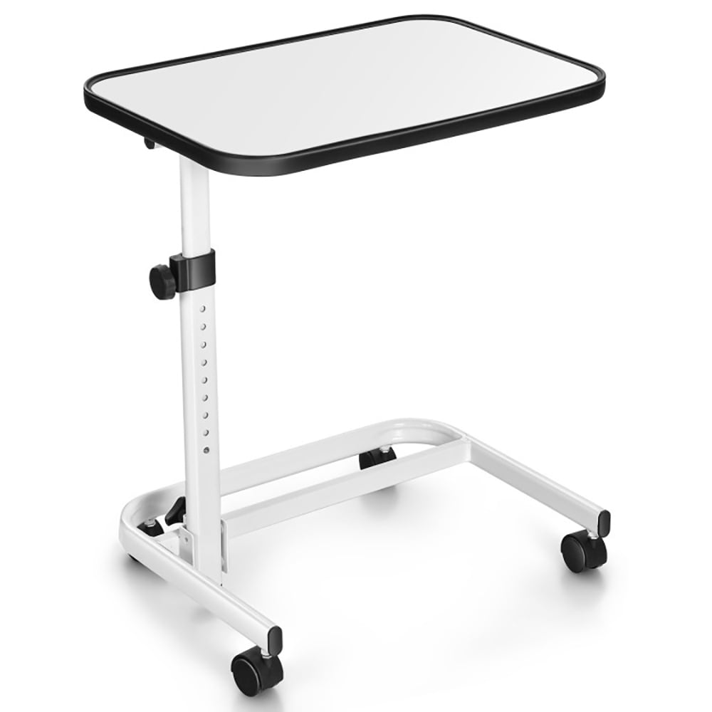 Spaco Rolling Overbed Bedside Table with 9-Level Adjustable Height ...