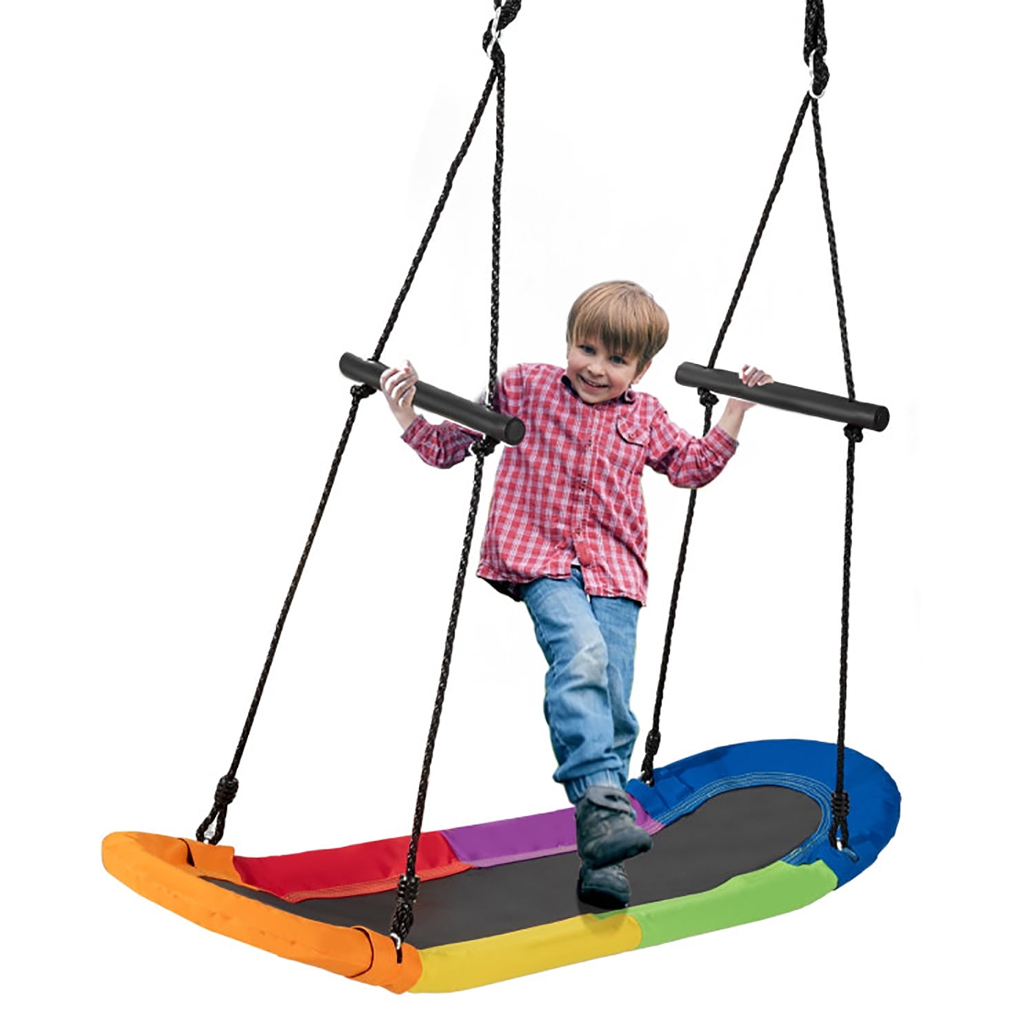 Spaco Saucer Tree Swing Surf Kids Outdoor Adjustable Oval Platform Set ...