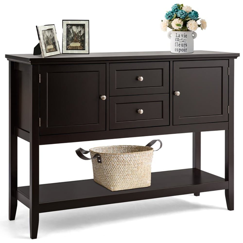 Spaco Wooden Sideboard Buffet Console Table with Drawers and Storage ...