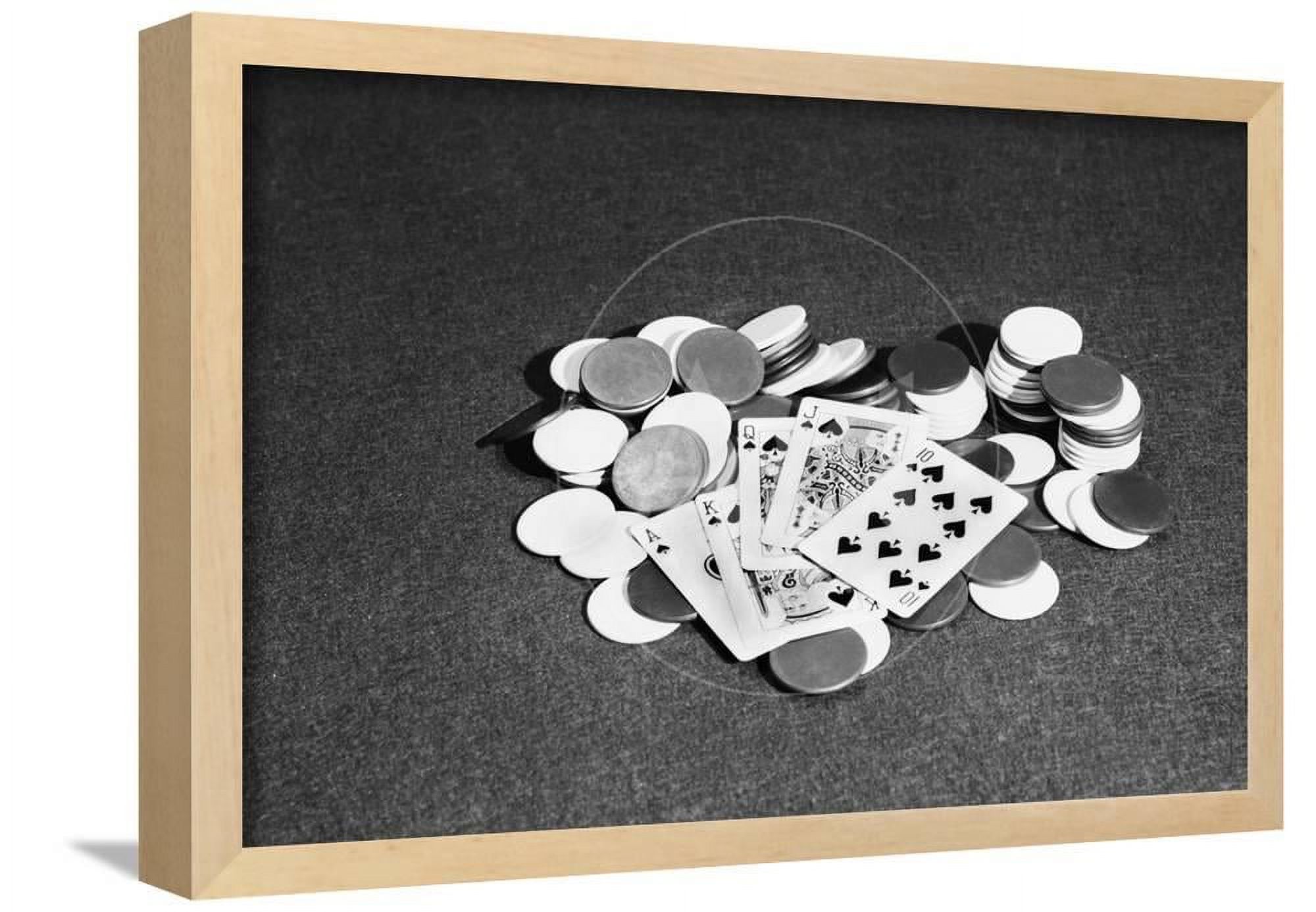 Spade Royal Flush on Poker Chips, Framed Art Print Wall Art by Philip ...