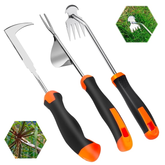 SpaderMaster Hand Weeder Tool, Rubber Handle Manual Weeder Puller Tool ...