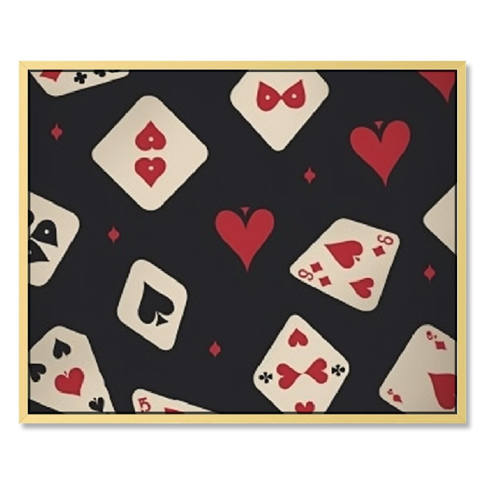 Spades Playing Poker Pattern Wall Art Canvas Painting Prints Hanging ...