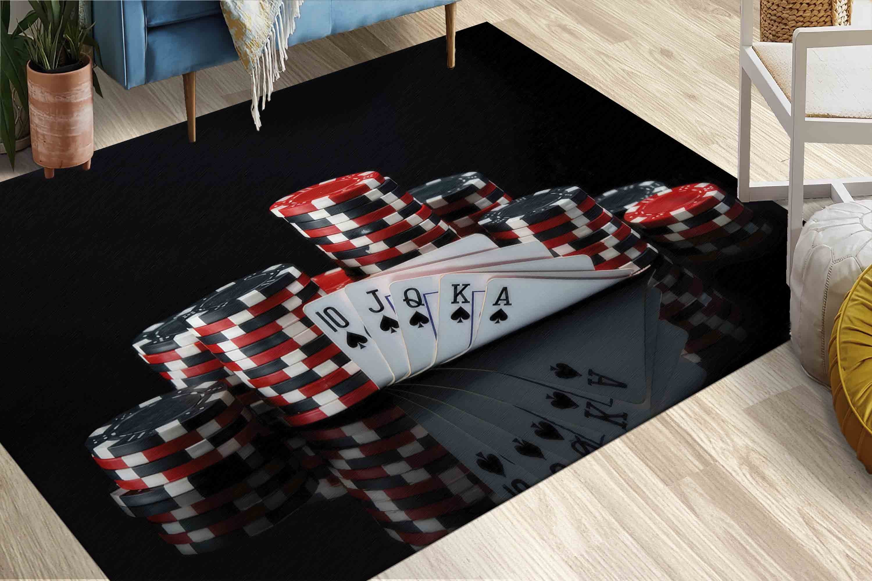 Spades Royal Flush Rug, Poker Rugs, Royal Flush Rug, Modern Rugs, Gift ...