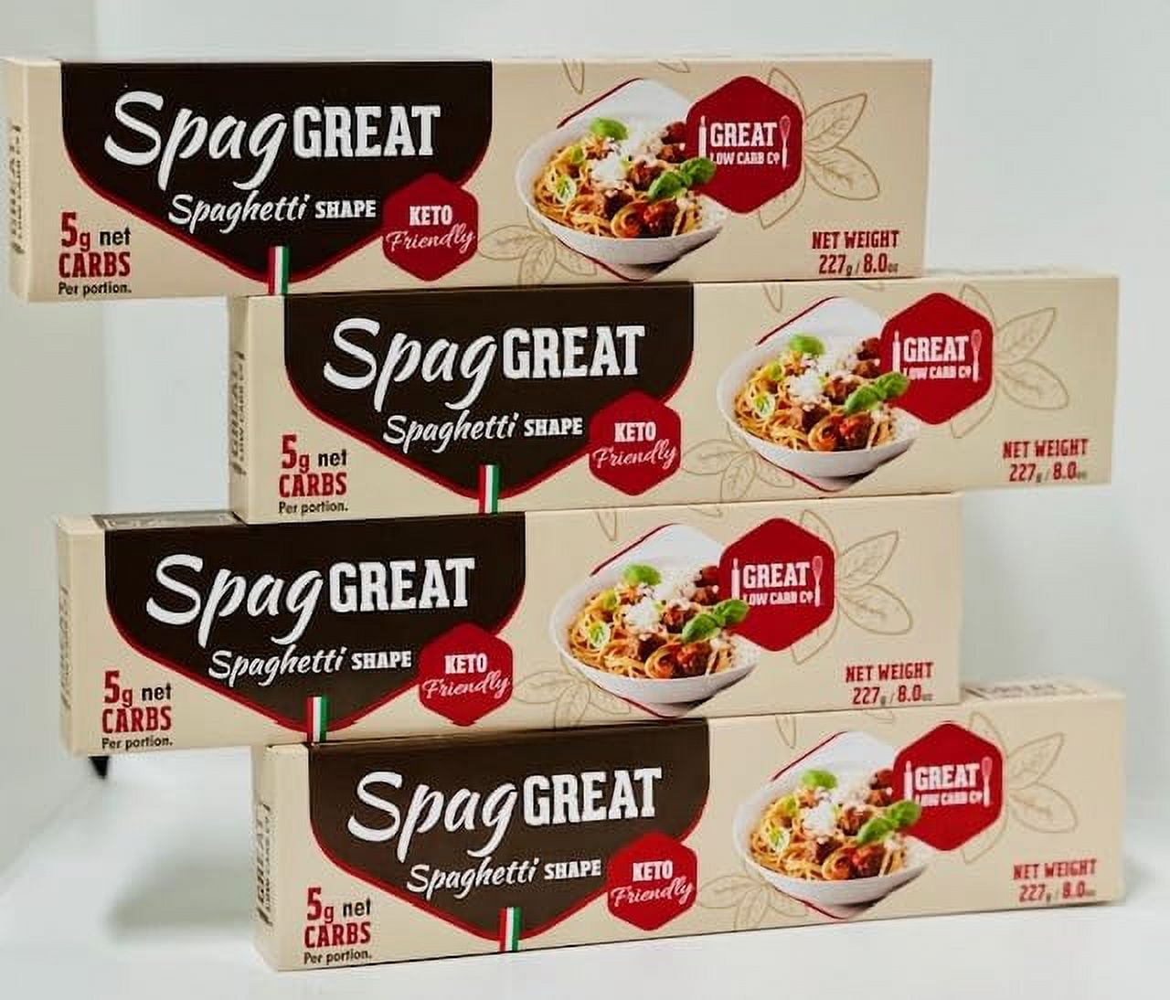 SpagGreat, Spaghetti Shape 8 oz pasta, Keto, Low carb, High Protein. 5 ...