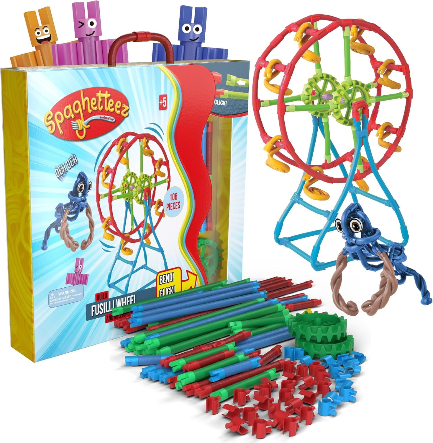 Spaghetteez Fusilli Wheel Set- Buildable Amusement Ride + Gorilla STEM ...