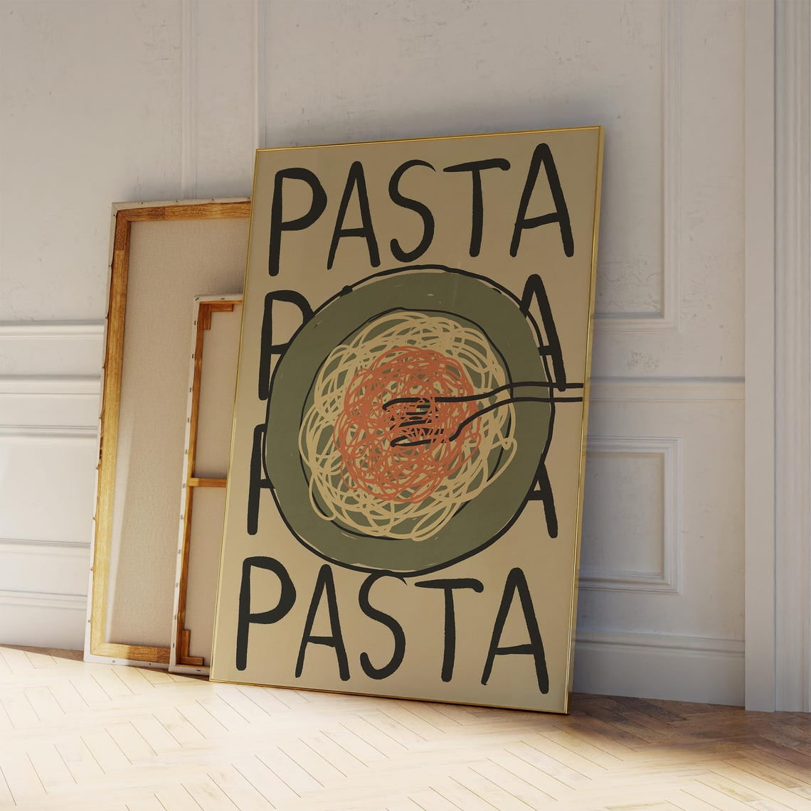 Spaghetti Art Print, Spaghetti Wall Art, Pasta Poster, Kitchen Wall Art ...
