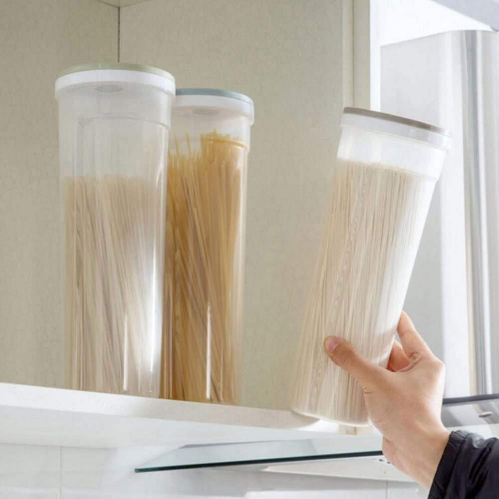 Spaghetti Canister Plastic Tall Food Storage Spaghetti Noodle Pasta ...