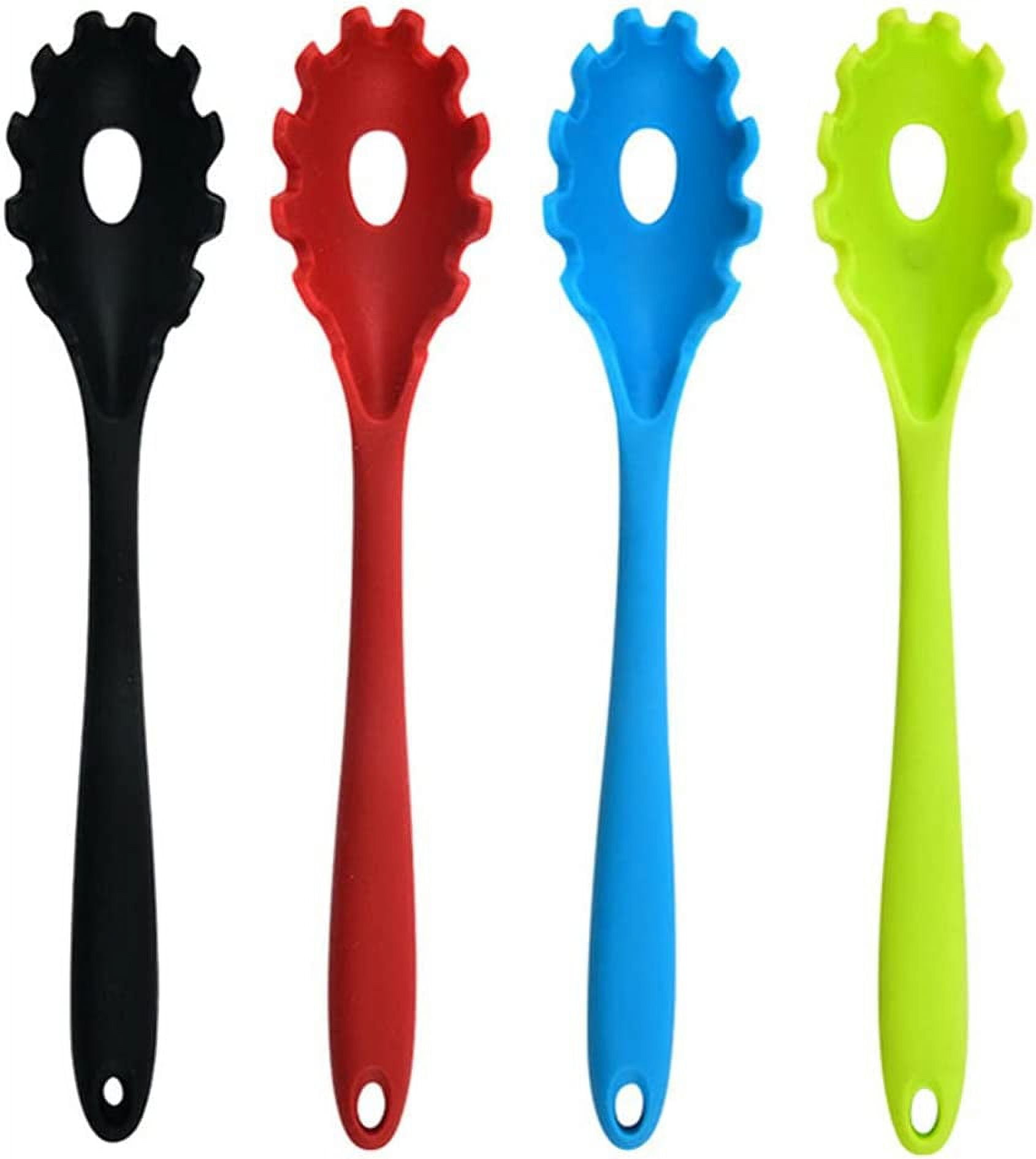 Spaghetti Ladle Spoon 4Pcs Silicone Noodle Spoons Silicone Pasta Fork ...