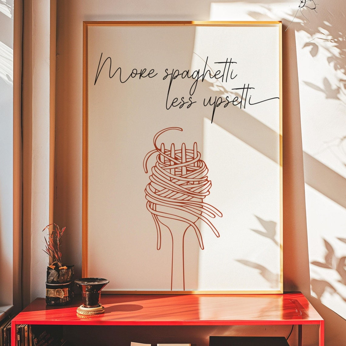 More Spaghetti Less Upsetti, Spaghetti Wall Art, Funny Pasta Poster ...