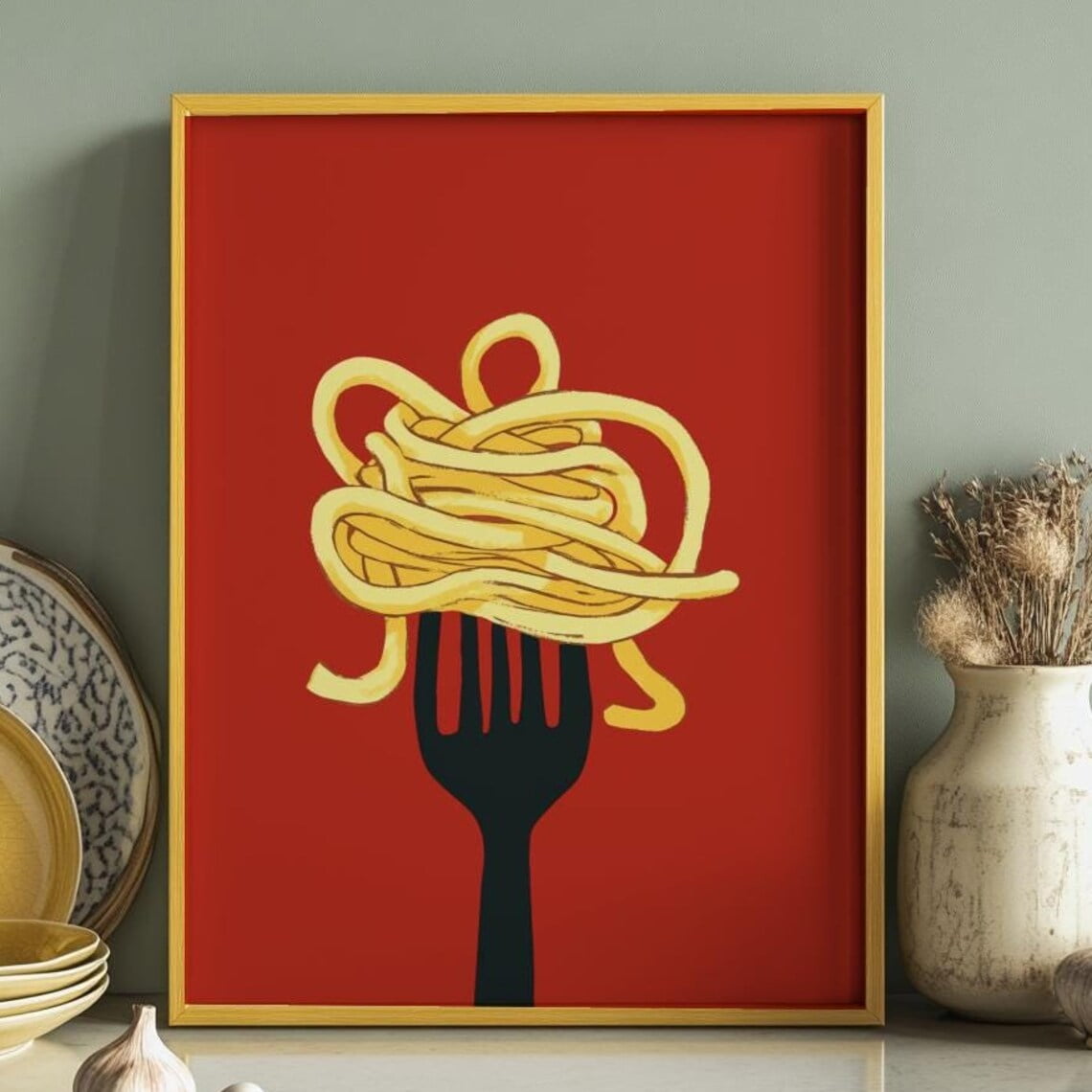 More Spaghetti Poster, Pasta Print, Pasta Lover Poster, Italian Kitchen ...
