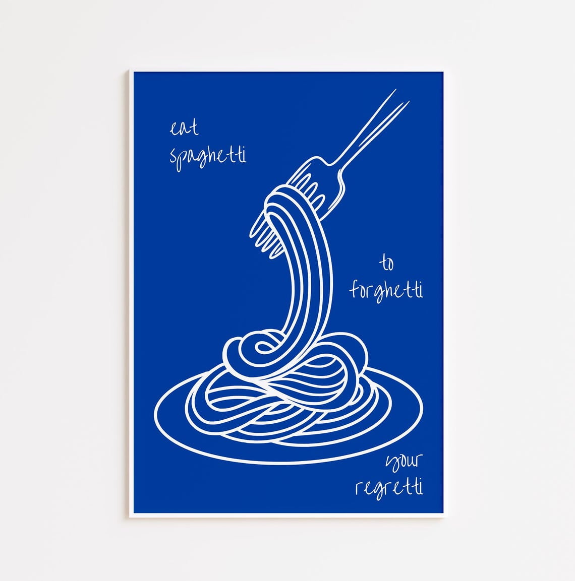 Spaghetti Quote Poster: Minimalist Kitchen Poster Wall Art, Size 16x24 ...