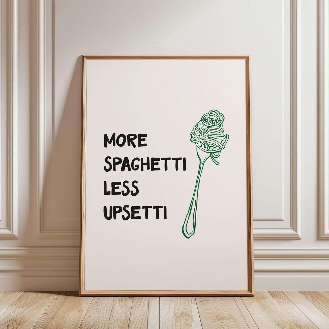 Spaghetti Quote Poster Retro Kitchen Wall Art Poster Decor For Living ...