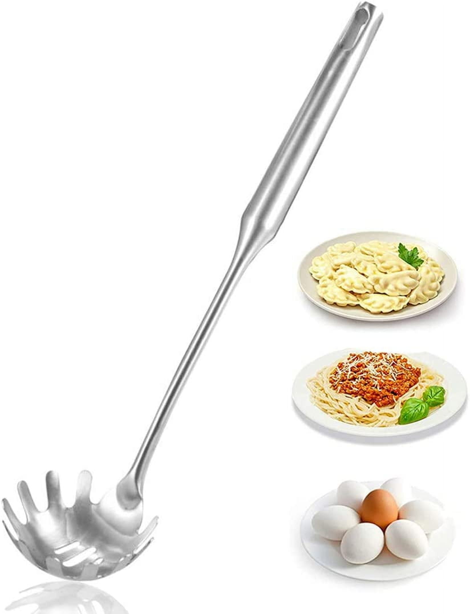 Spaghetti Server, 304 Stainless Steel Pasta Spoon with Vacuum Ergonomic ...