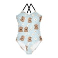 Spaghetti Strap Little Daisy Capybara One Piece Swimsuit Stretch Beach ...