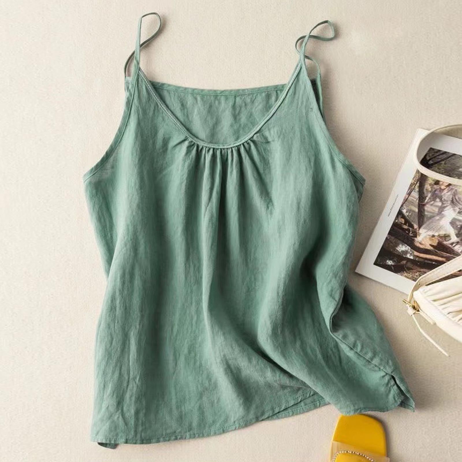 Spaghetti Strap Tank Top Pack Crop Ribbed Tank Tops for Women Racerback ...