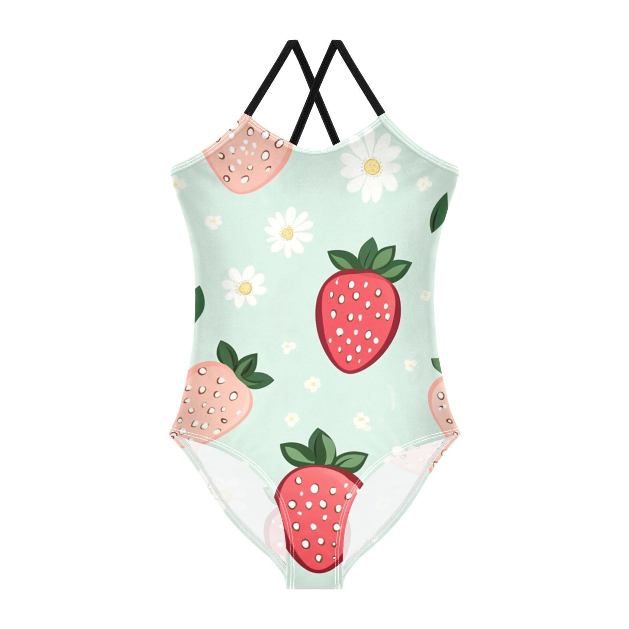Spaghetti Strap Two Blue Birds One Piece Swimsuit Stretch Beach Sport ...
