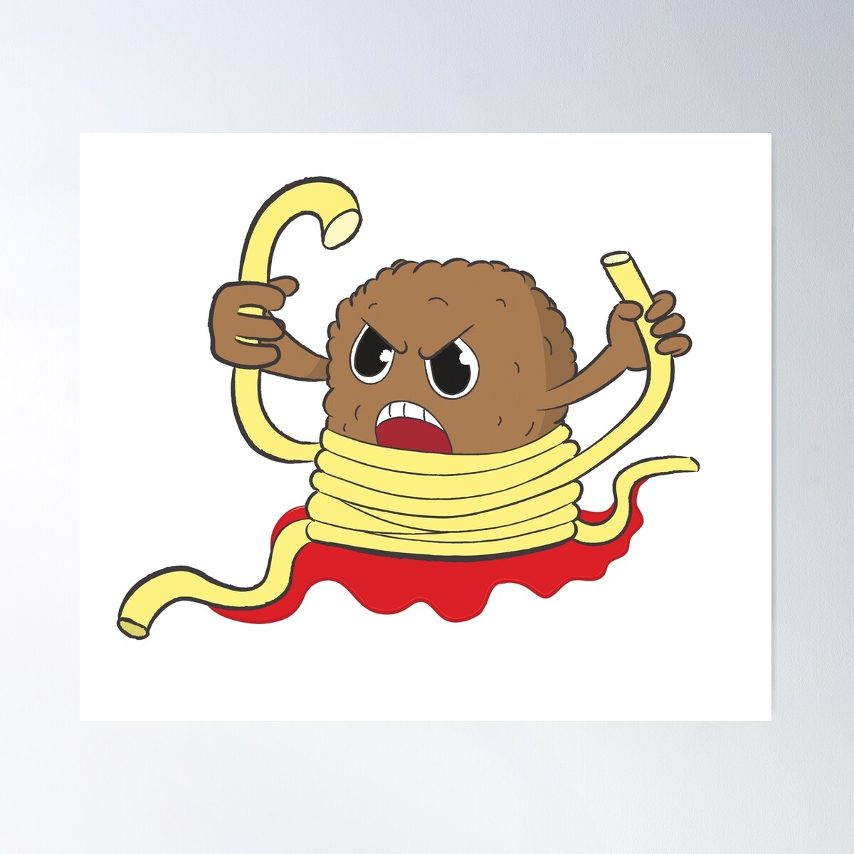 Spaghetti Vs Meatball Poster Wall Art, Modern Wall Decor For Living ...
