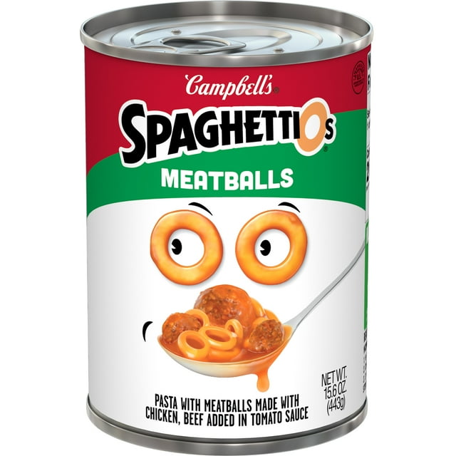 SpaghettiOs Canned Pasta with Meatballs, 15.6 oz Can, Family Food ...