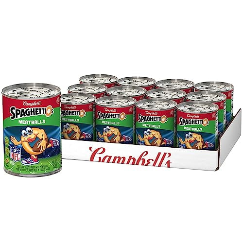 SpaghettiOs Football Shaped Canned Pasta with Meatballs, 15.6 oz Can ...