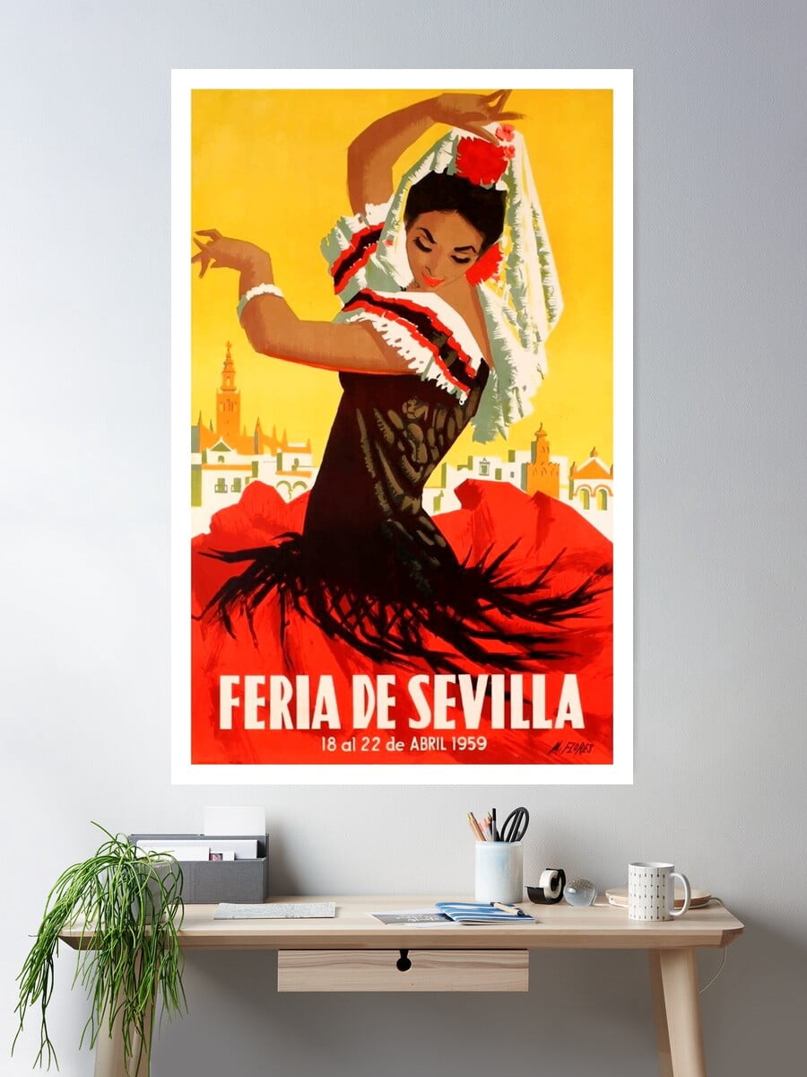 Spain 1959 Seville April Fair Poster Poster Wall Art, Modern Wall Decor ...
