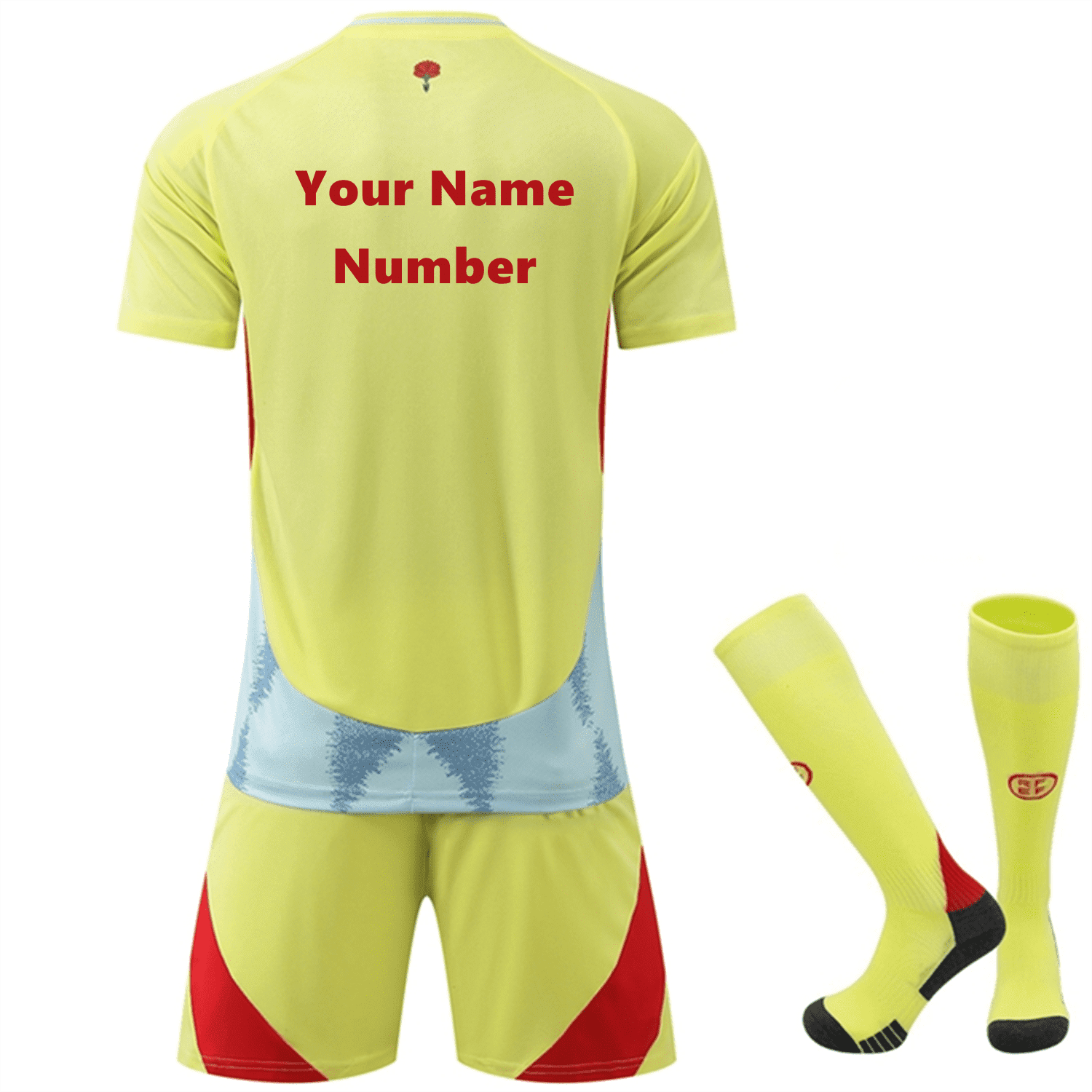 Spain Away UEFA Euro Cup 2024 Customized Soccer Jersey Kit - Walmart.com