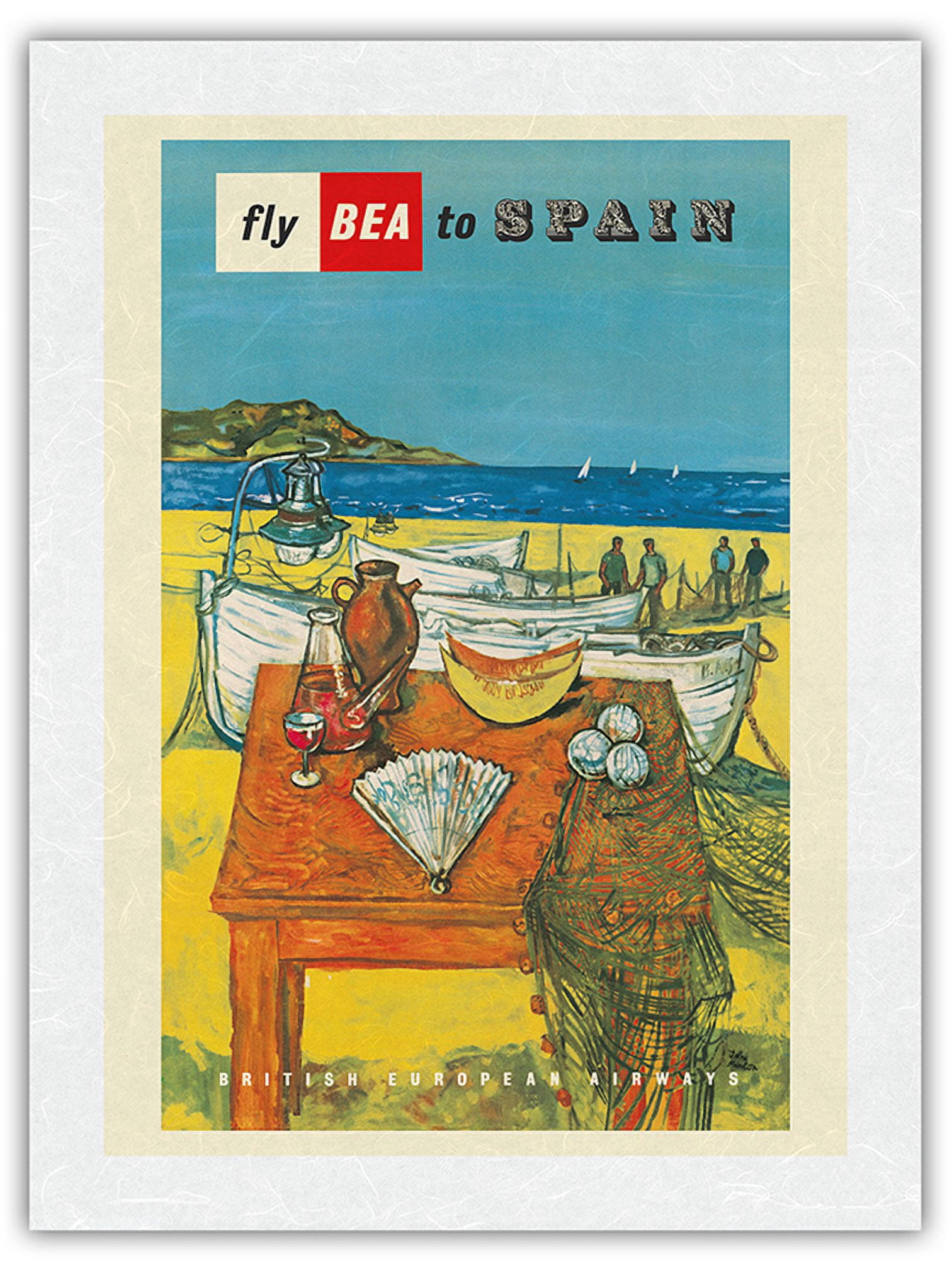 Spain - British European Airways (BEA) - Vintage Airline Travel Poster ...