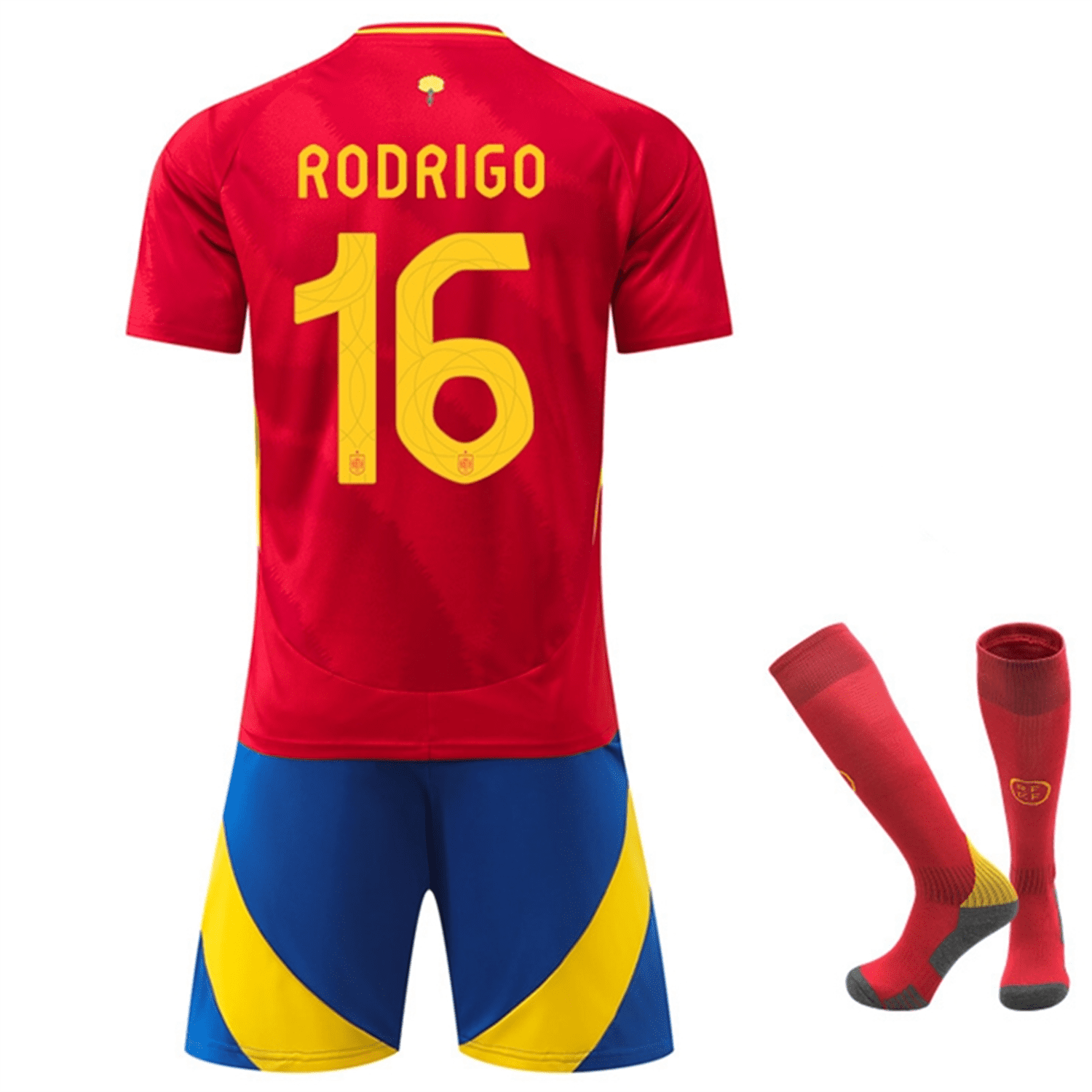 Spain Home UEFA Euro Cup 2024 #16 Rodrigo Soccer Jersey - Walmart.com