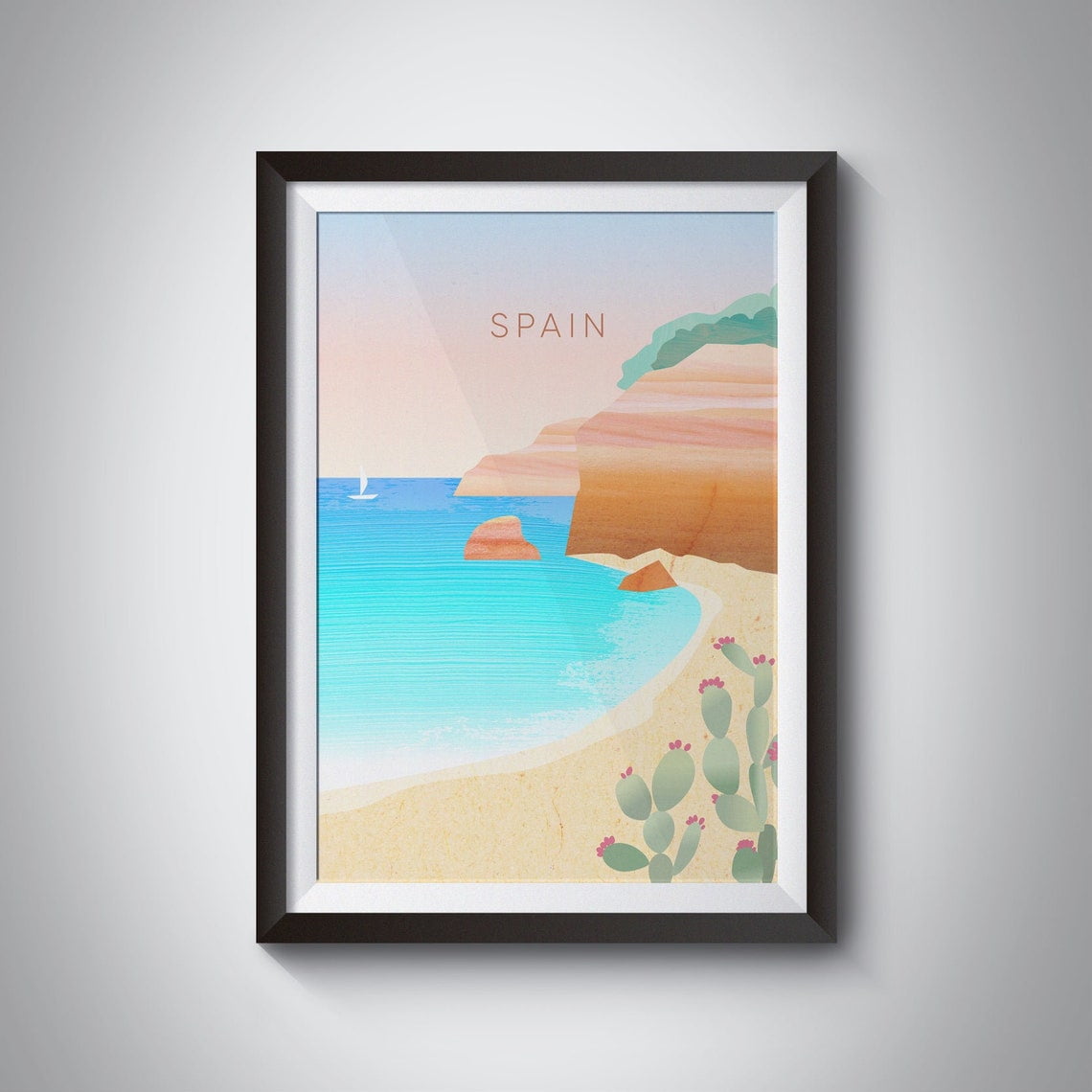 Spain Minimal Travel Poster, Simple Spanish Print, Spanish Islands ...