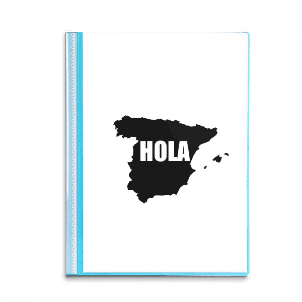 Spain Outline Map Hello Greetings Book Sheet Protectors Portfolio ...