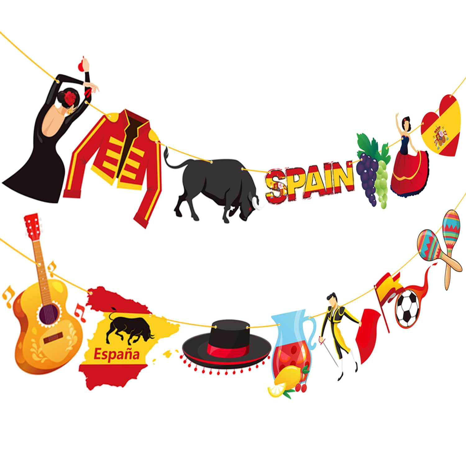 Spain Party Banners CORNET Spanish Fiesta Party Decorations 2PCS ...