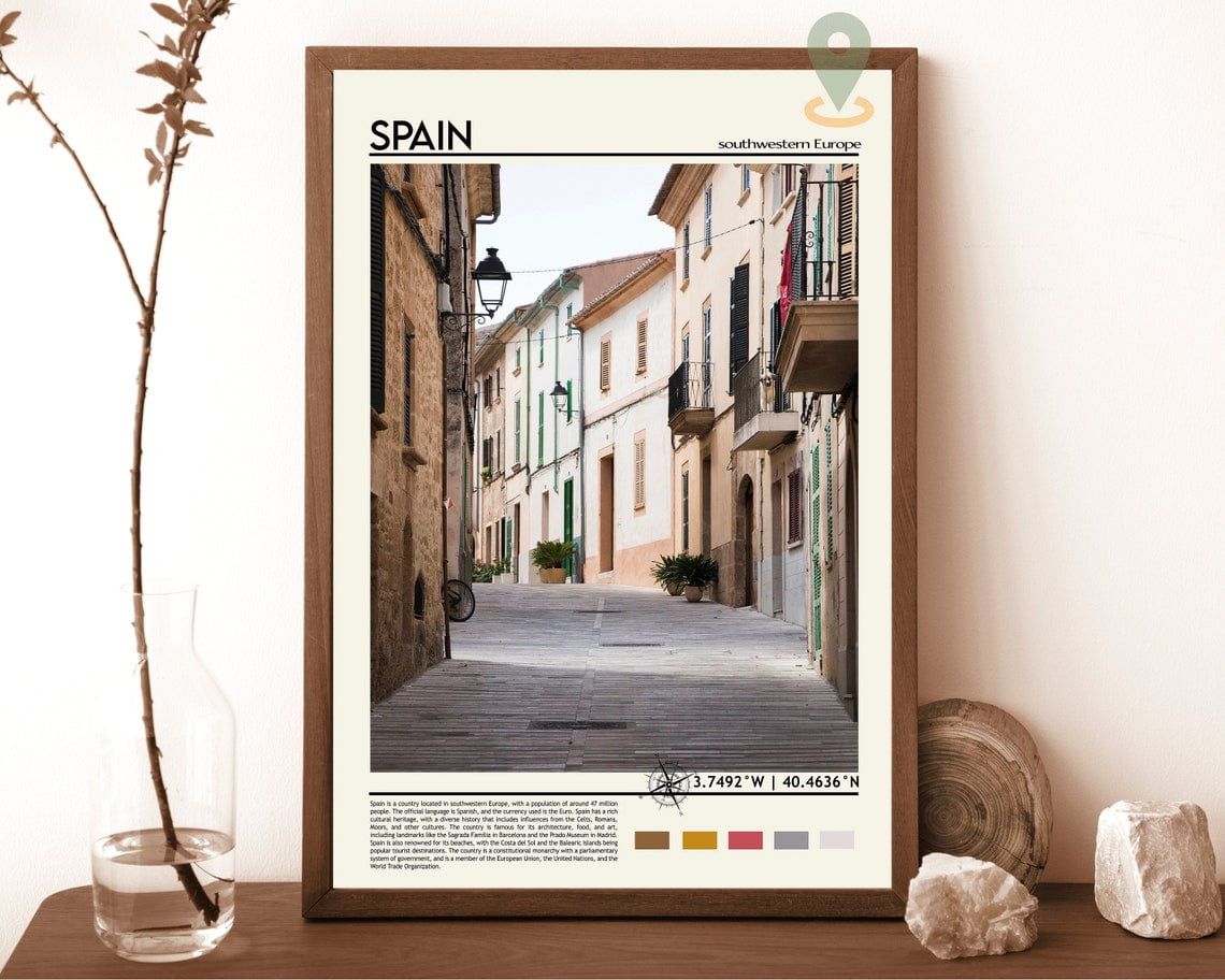Spain Print, Vintage Poster, Spain Wall Art, Spain Poster, Spain Photo ...