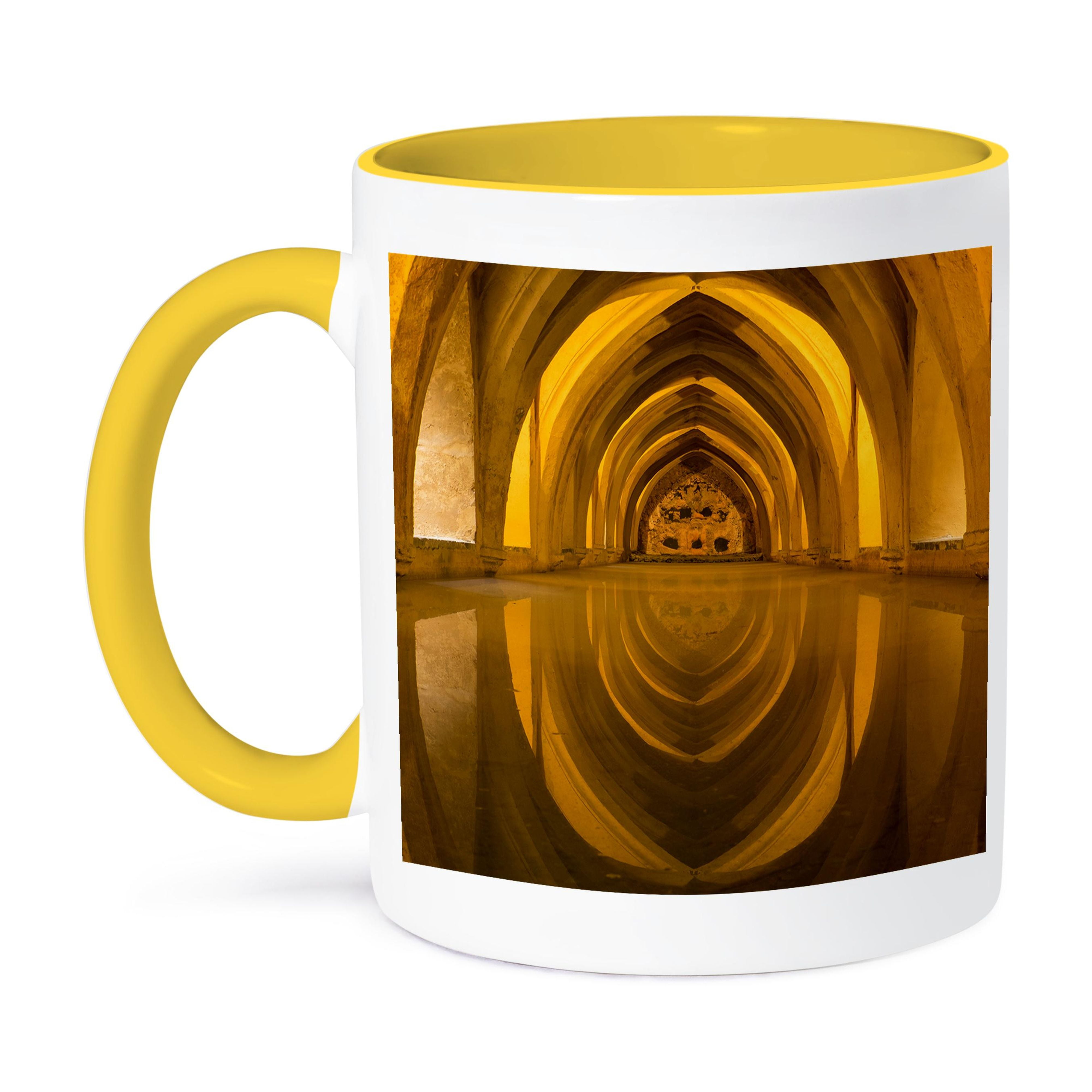 3dRose, Spain, Seville. Arches of the baths reflect in water in the ...