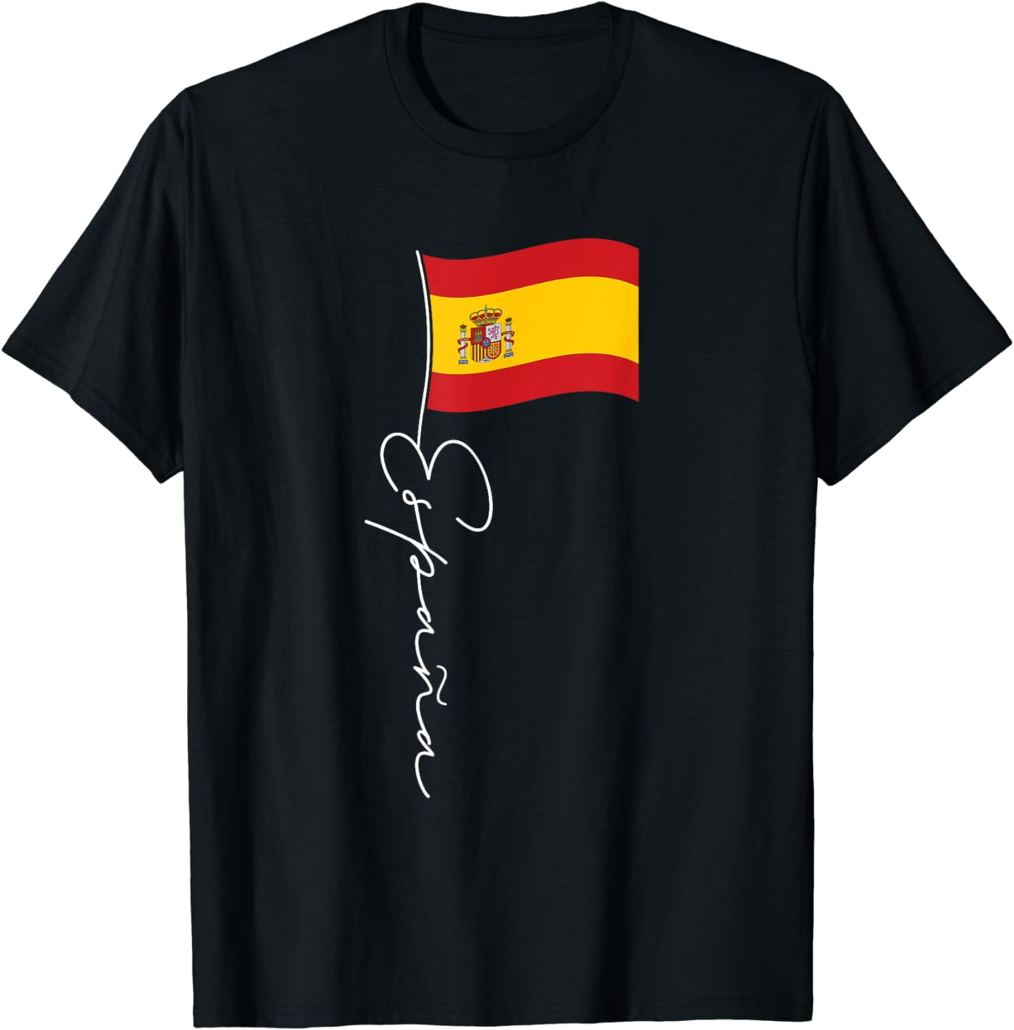 Spain Signature Flag Pole White - Patriotic Spanish Flag T-Shirt ...