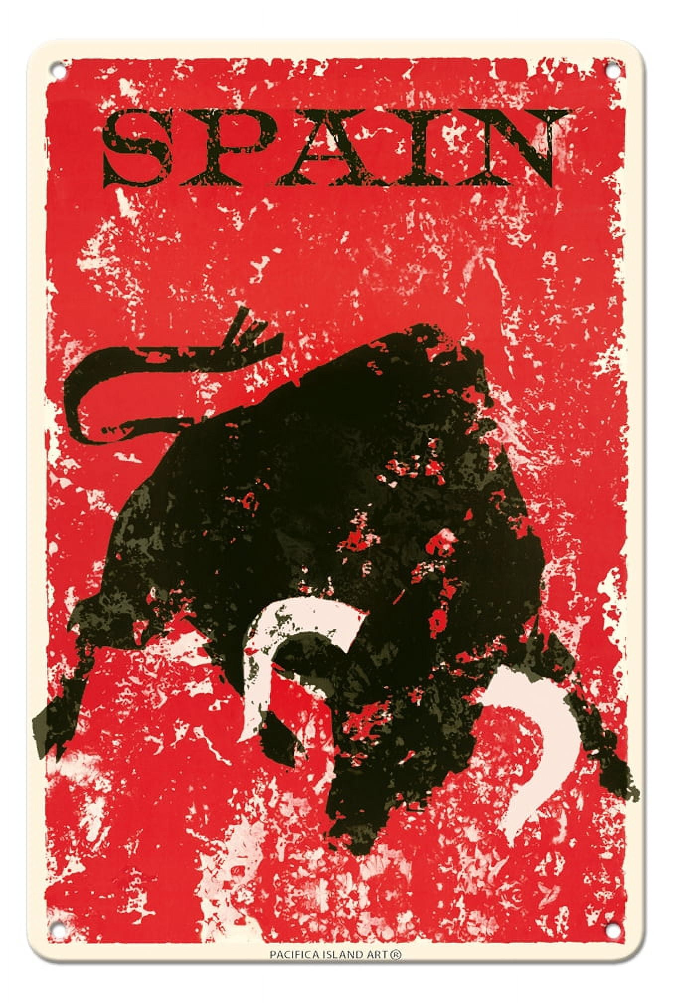 Spain - Spanish Bull Fighting - Vintage Travel Poster c.1950s - 8 x 12 ...