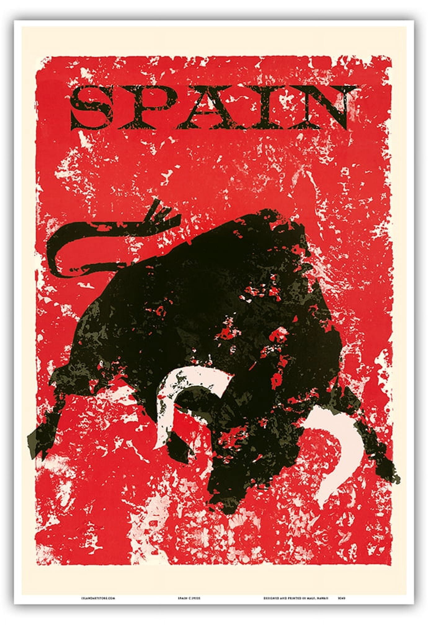 Spain - Spanish Bull Fighting - Vintage Travel Poster c.1950s - Master ...