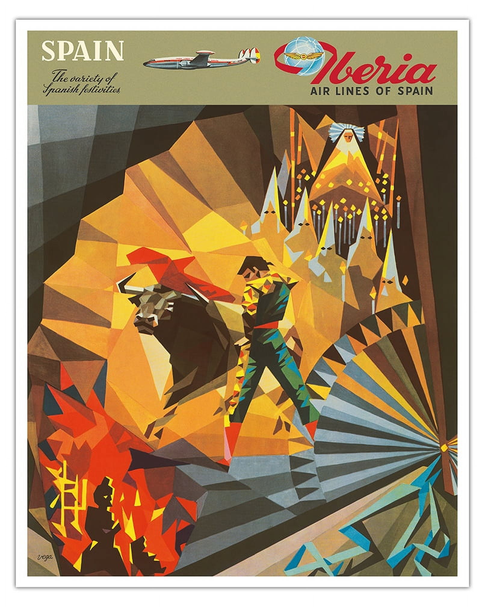 Spain - Spanish Festivities - Iberia Air Lines - Vintage Airline Travel ...