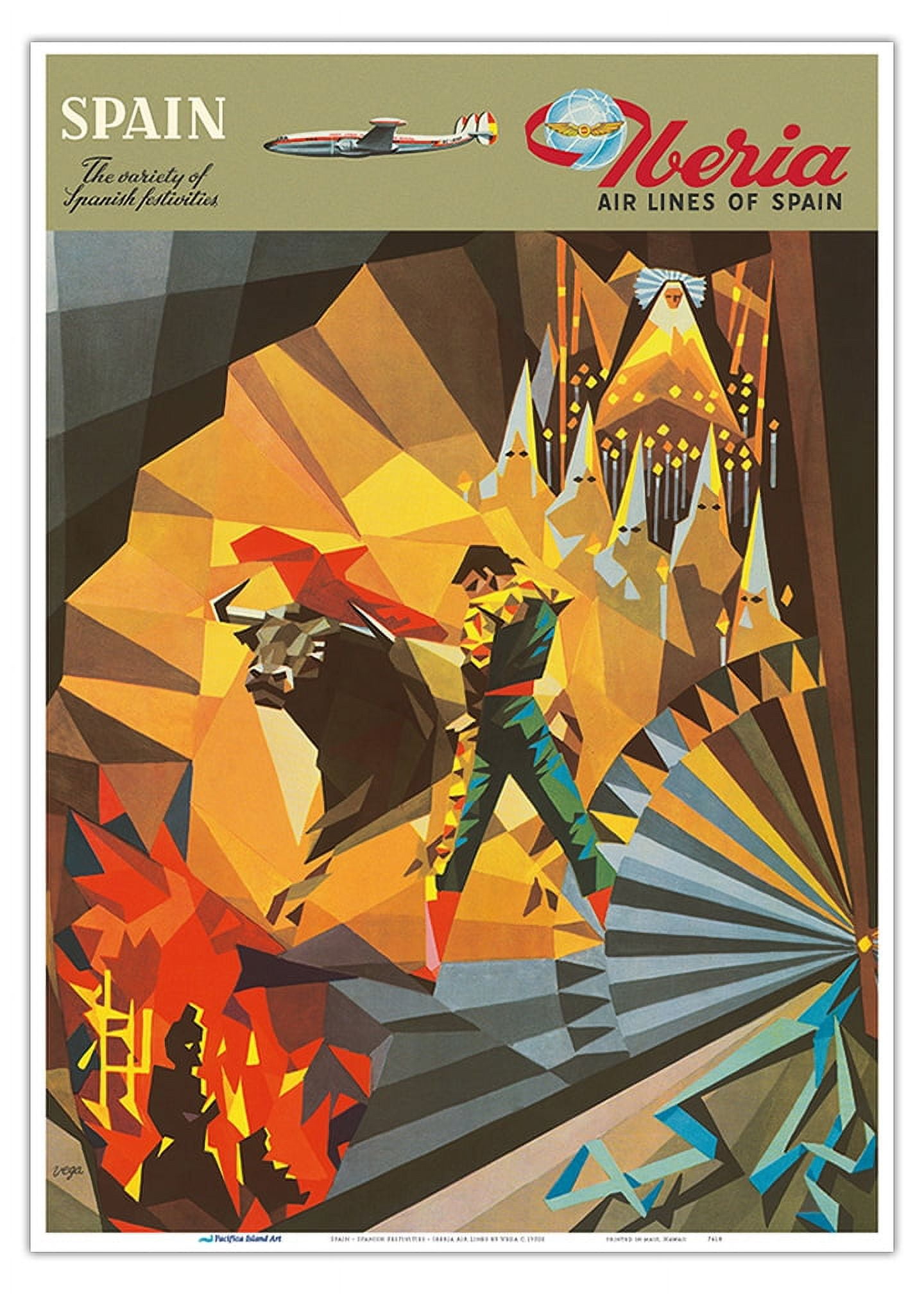 Spain - Spanish Festivities - Iberia Air Lines - Vintage Airline Travel ...