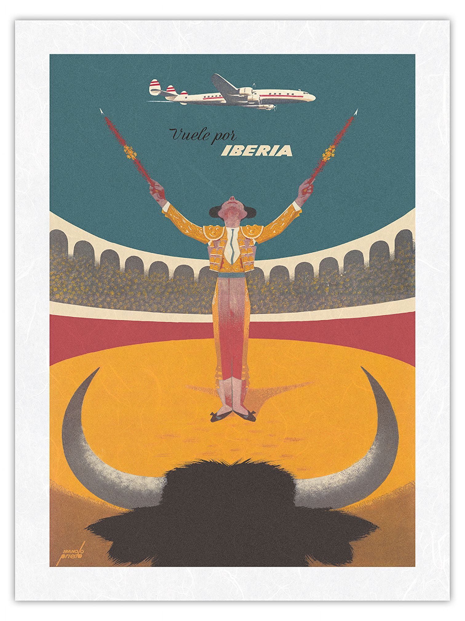 Spain - Spanish Matador Bullfight - Iberia Air Lines of Spain - Vintage ...