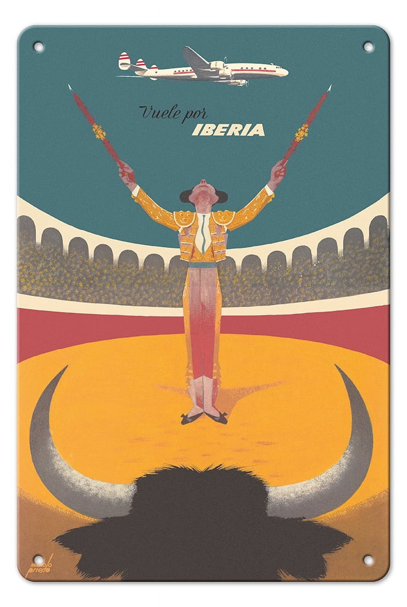 Spain - Spanish Matador Bullfight - Iberia Air Lines of Spain - Vintage ...