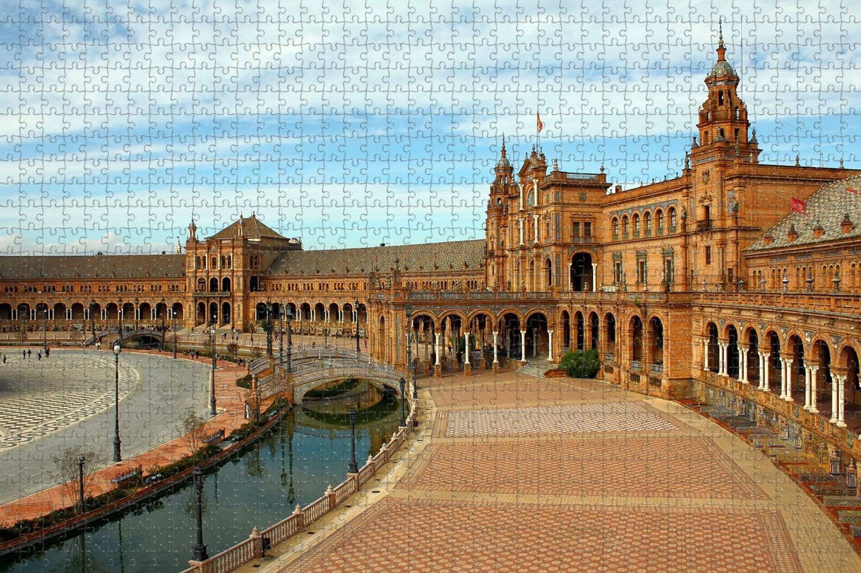 Spain Square Seville Jigsaw Puzzle 1000 Piece for Adults Wooden Travel ...
