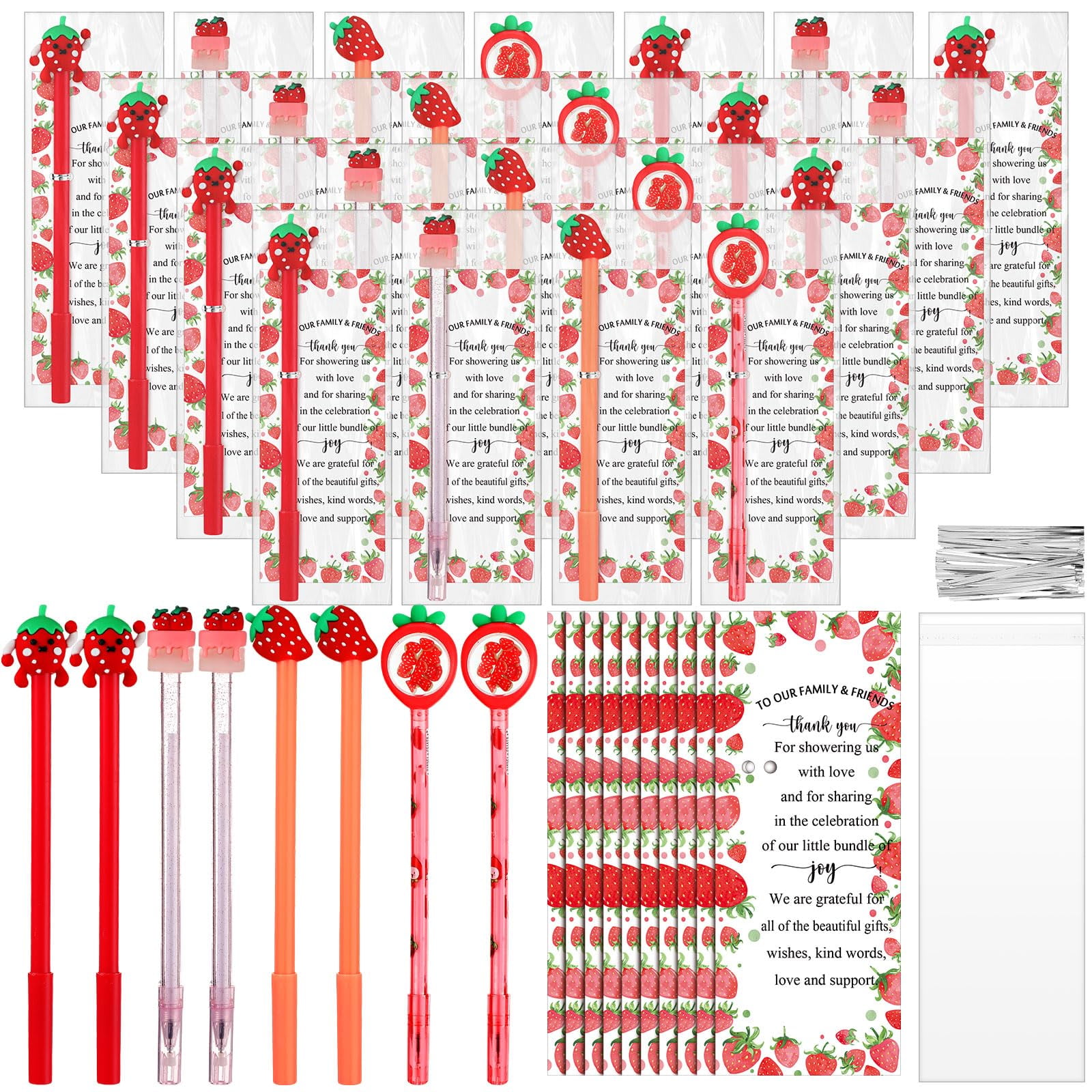 Spakon 36 Pcs Strawberry IFF17 Baby Shower Favors Strawberry Pen Gift ...