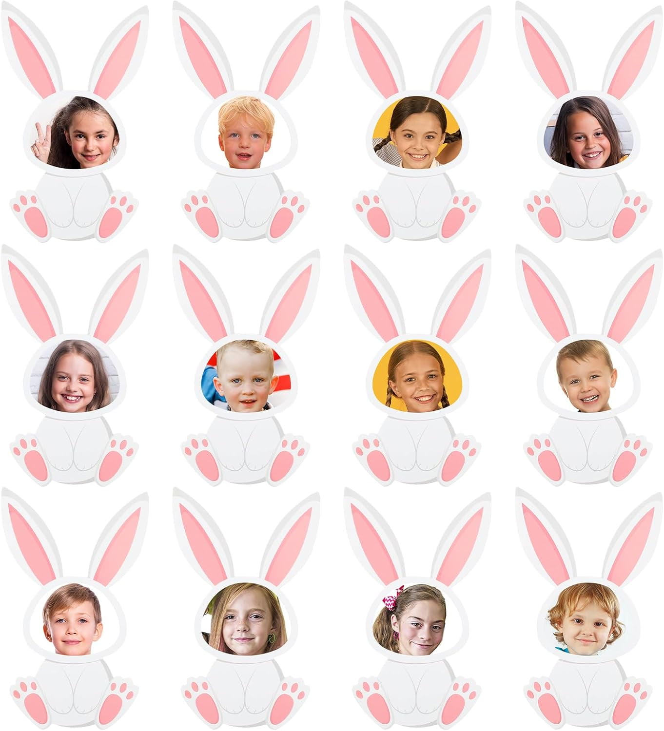 Spakon 50 Pcs Easter Bunny Cutouts Easter Rabbit Mask Bulletin Board ...
